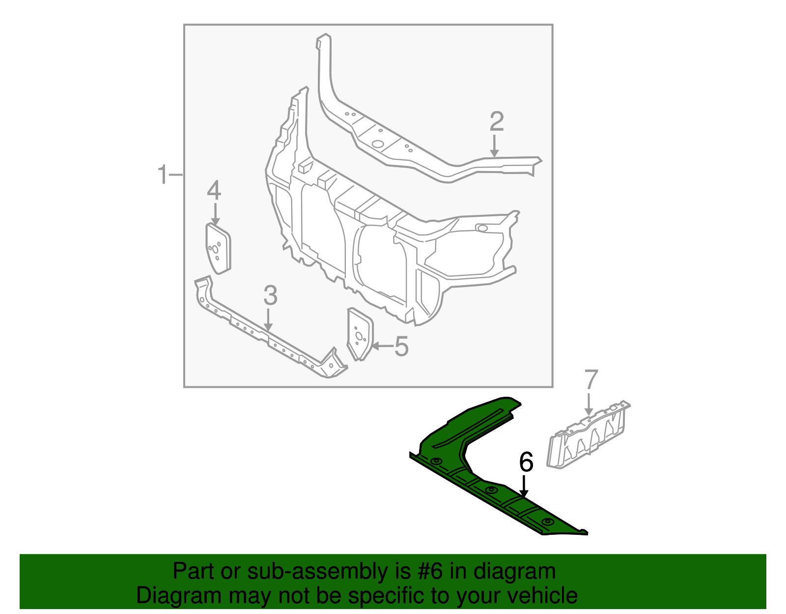 29110-1G000 - Radiator Support Splash Shield 2006-2011 Hyundai Accent ...