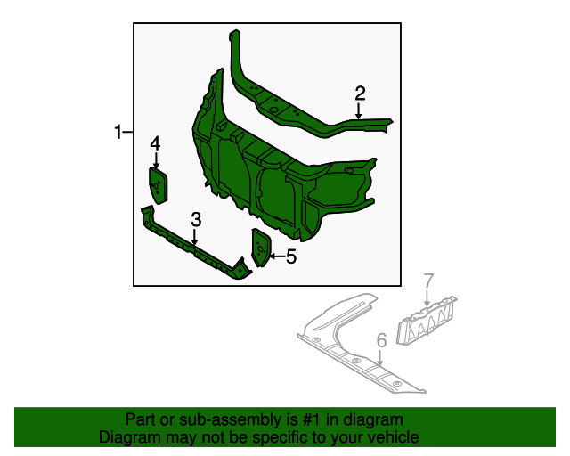 2006-2011 Hyundai Accent Radiator Support 64101-1E001 | OEM Parts Online