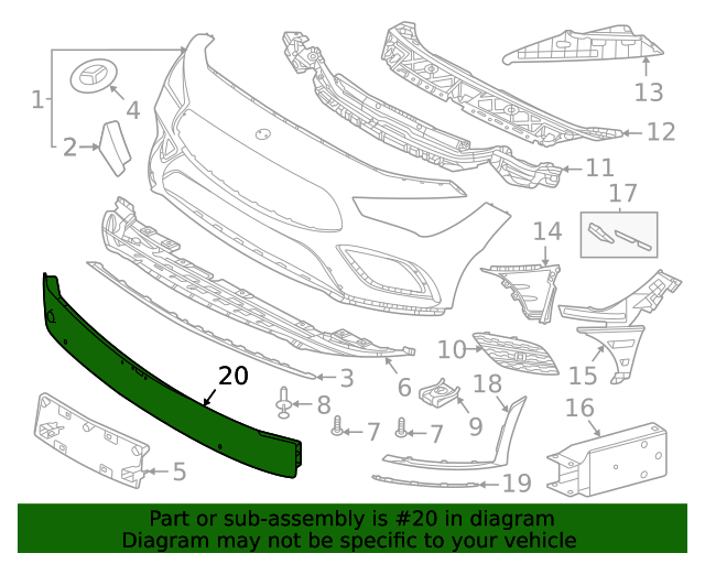 Impact Bar - Part #177-620-50-01 | Mercedes Parts Center