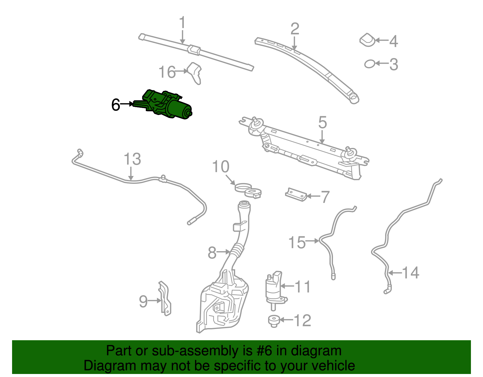 2010-2017 GM Windshield Wiper Motor 25942547 GM | GMPartsDirect.com