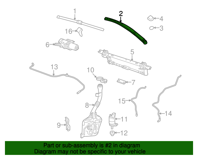 2010-2017 GM Wiper Arm 23104651 | OEM Parts Quick