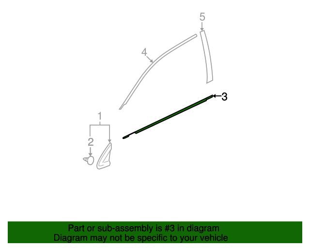 MR525755 - Belt Molding 2002-2007 Mitsubishi Lancer | Mitsubishi Direct ...