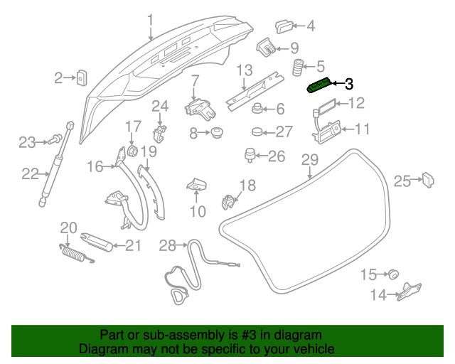 2013-2016 Audi Trunk Lid Stop 8K5-827-797-AA | Audi USA Parts