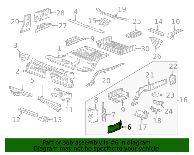 2016-2020 Chevrolet Camaro Floor Extension 23160401 | GMPartsDirect.com