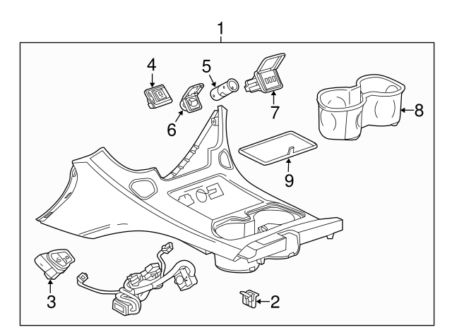 2015-2020 GM Front Floor Console Cup Holder Liner 22946576 GM ...