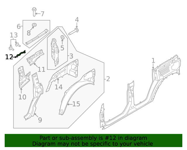 2021-2023 Ford Bronco Panel Reinforced M2DZ-7829452-A | QuirkParts