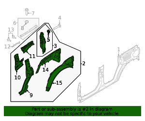 2021 Ford Bronco Inner Panel M2DZ-7827790-A | TascaParts.com