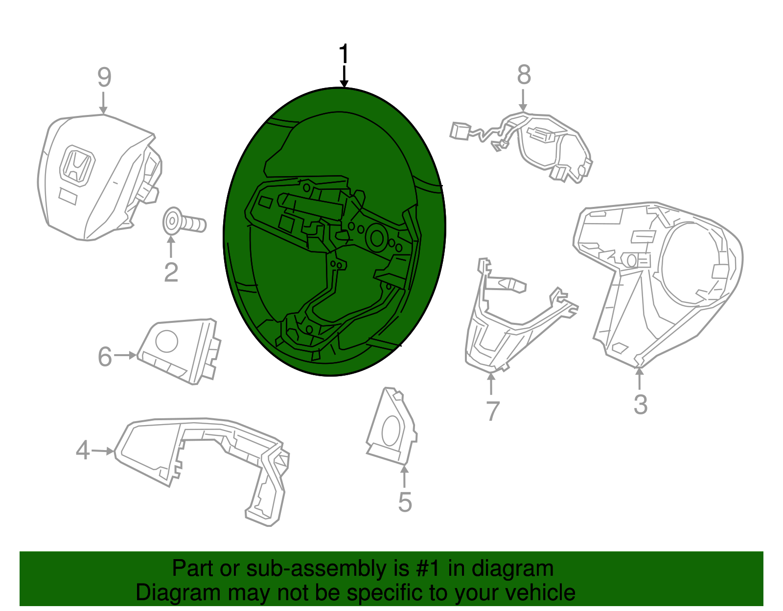 78501-TLB-E01ZB - 2022 Honda CR-V - Steering Wheel | Honda Car Parts Direct