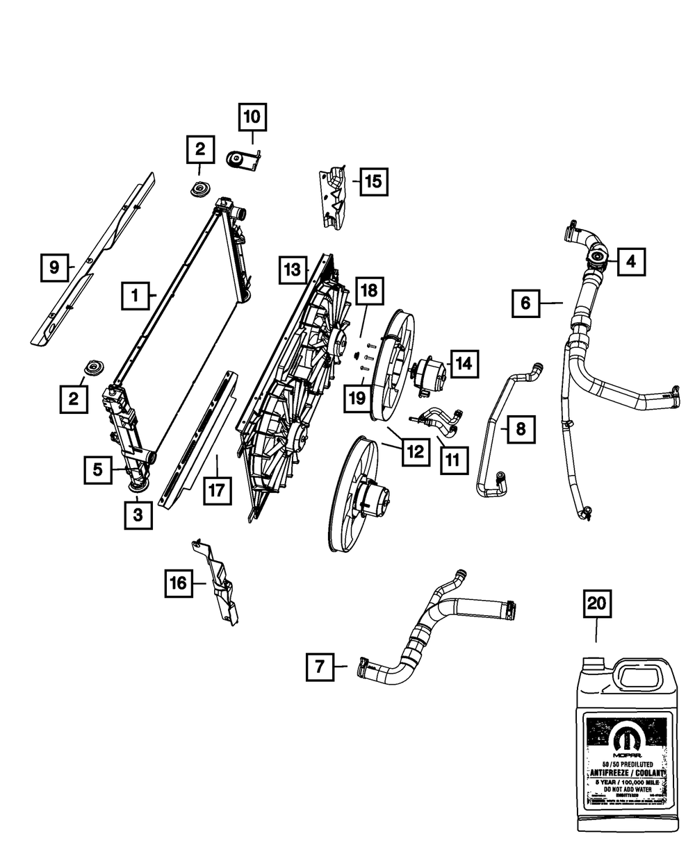 2007-2017 Mopar Radiator Inlet Hose 5058482AH | Mopar eStore