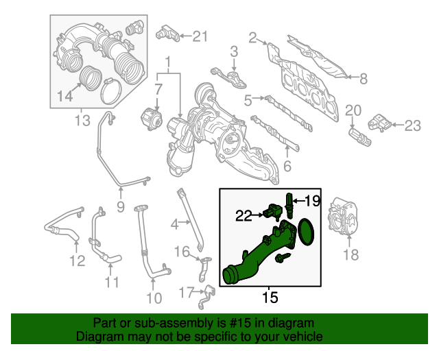 2014-2019 Mercedes-Benz CLA 250 Turbocharger Inlet Hose 270-090-08-44 ...