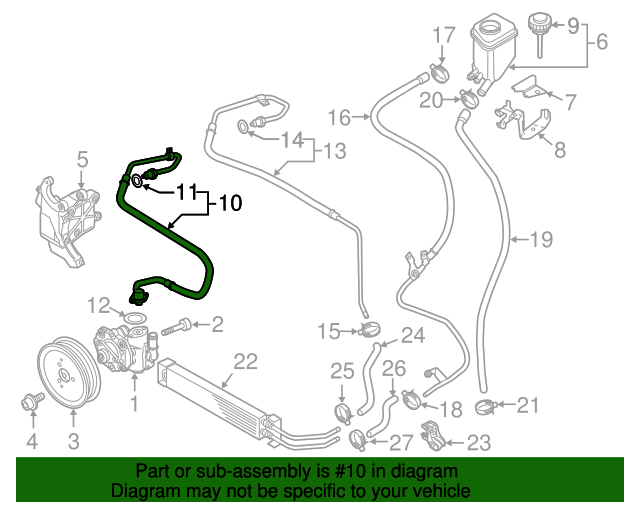 2011-2016 Volkswagen Touareg Pressure Hose 7P0-422-893-AB | OEM Parts ...