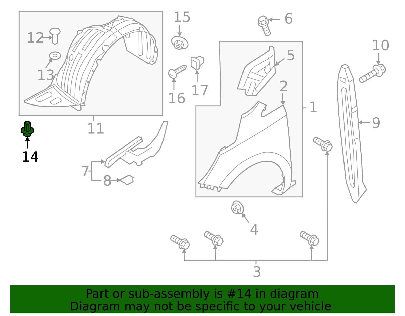 86595-2T500 - Fender Liner Retainer Clip 2014-2025 Kia | Kia.Parts Store