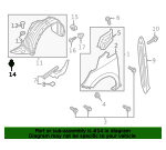 2014-2024 Kia Fender Liner Retainer Clip 86595-2T500 | TascaParts.com
