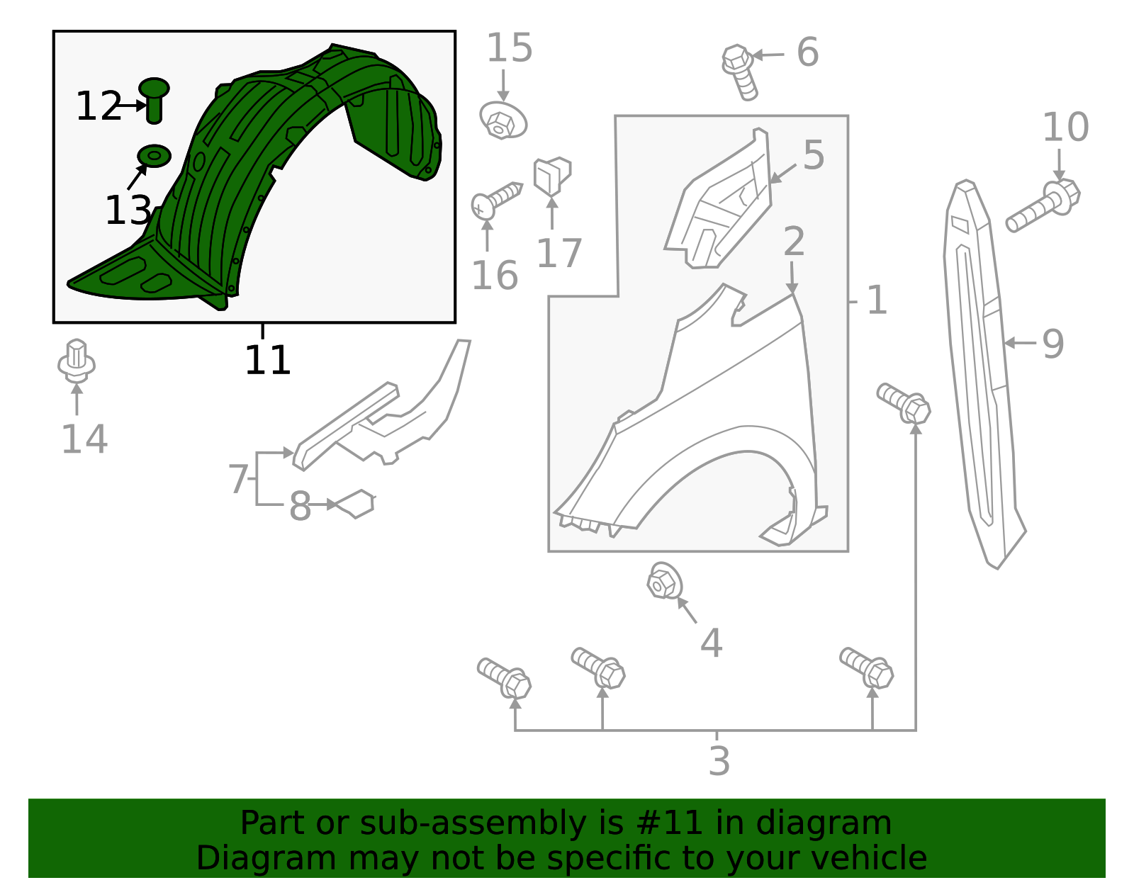 2015-2021 Kia Sedona Fender Liner 86811-A9000 | OEM Parts Online