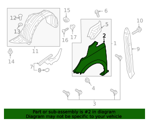 66321-A9000 - Fender 2015-2021 Kia Sedona | Genuine Kia Parts