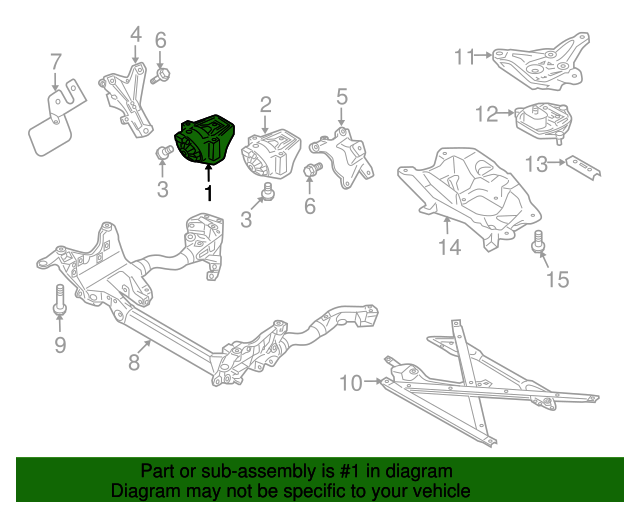 8R0-198-381-B - Engine Mount 2009-2012 Audi | AutoNationParts.com