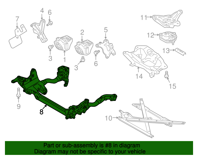 2008-2012 Audi Engine Cradle 8T0-399-315-H | Audi USA Parts