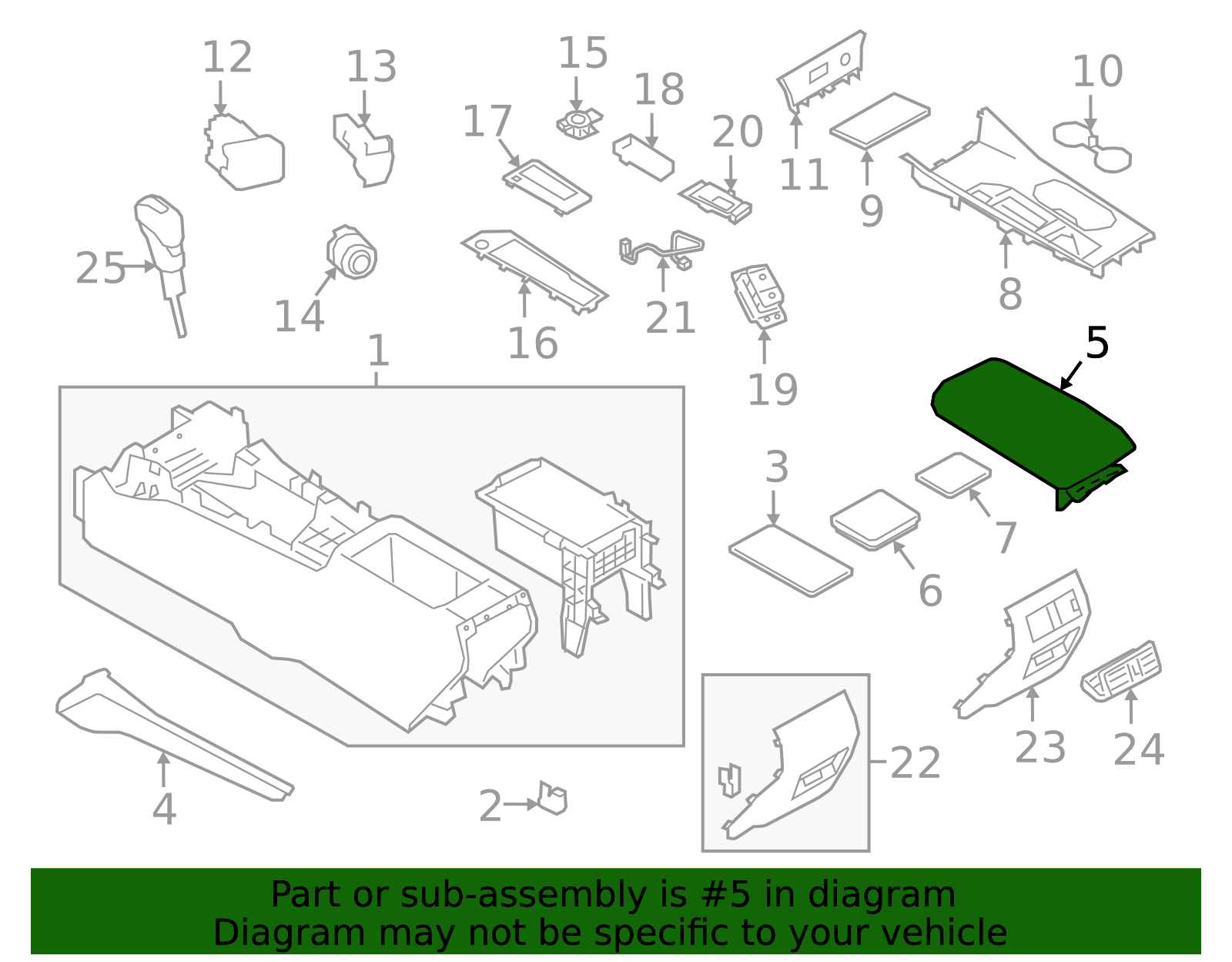96920-6CA0A - 2019-2025 Nissan Altima - Console Lid | Anicra Nissan Parts