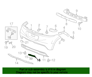 71509-SZT-A10 - Garnish, L Rear Bumper Diffuser 2013-2015 Honda CR-Z ...