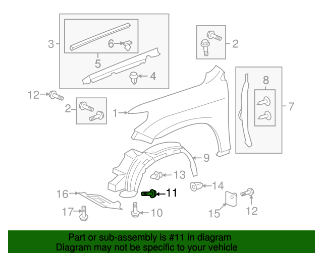 Mud Guard Screw - Toyota (90166-60003) | Toyota Parts