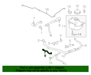 2017 Jaguar XE Inlet Hose T2H3410 | Express Jaguar Parts