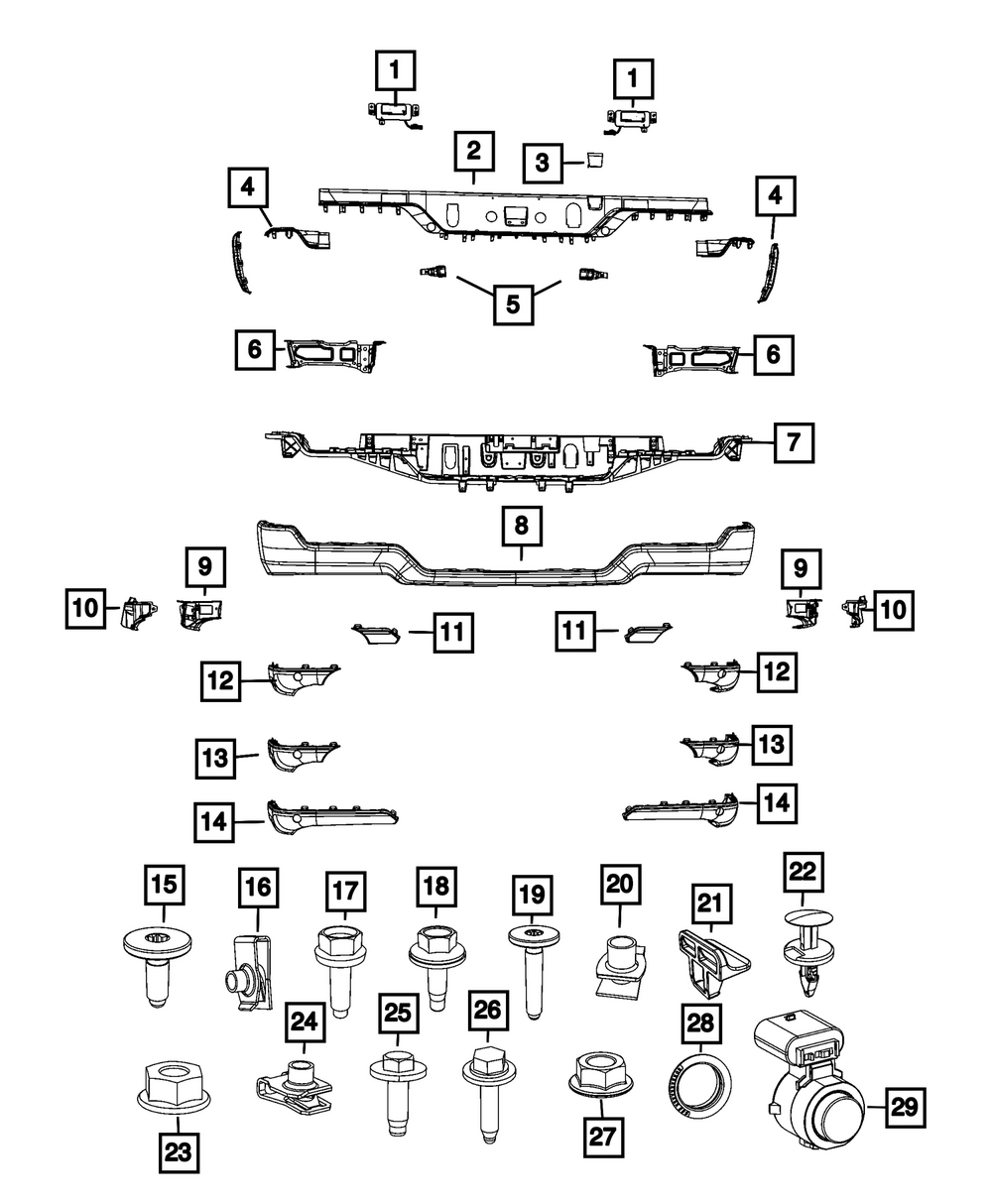 2025 Ram 1500 Rear Bumper 7GB37TZZAA | Mopar eStore