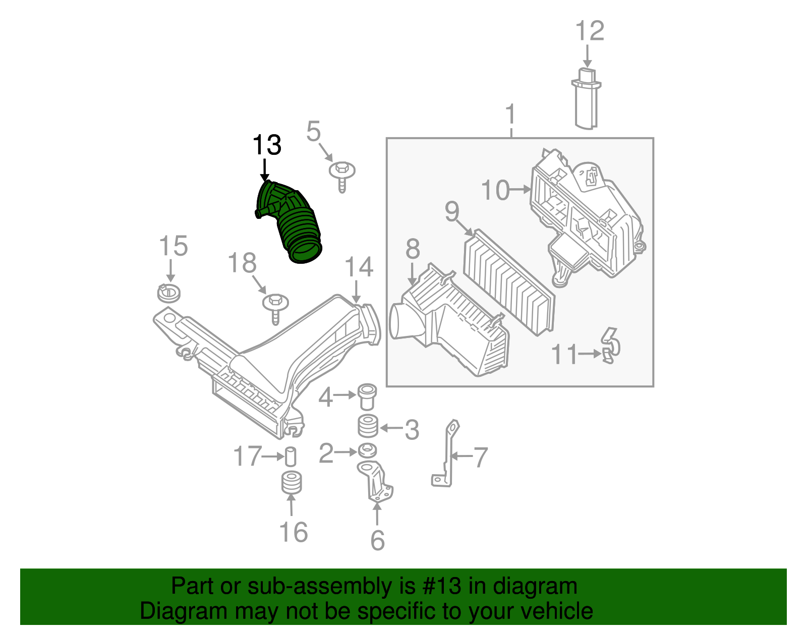 16576-9N00E - 2009-2014 Nissan Maxima - Air Duct | Anicra Nissan Parts
