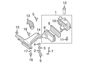16576-9N00E - Air Duct 2009-2014 Nissan Maxima | Nissan Parts ...