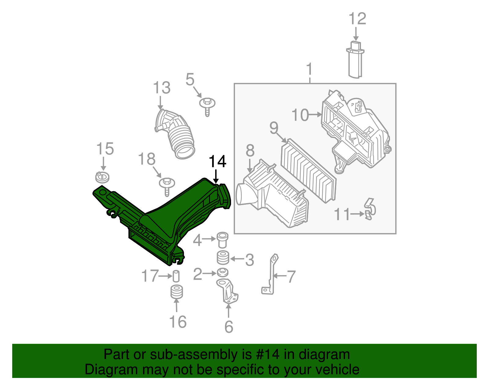 2009-2014 Nissan Maxima Intake Duct 16554-9N00A | Nissan Parts Central