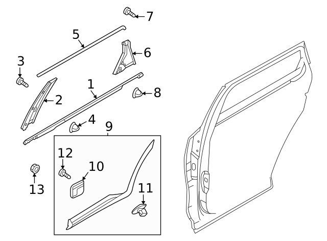 2021-2022 Kia Sorento Door Reveal Molding 83850-R5000 | TascaParts.com