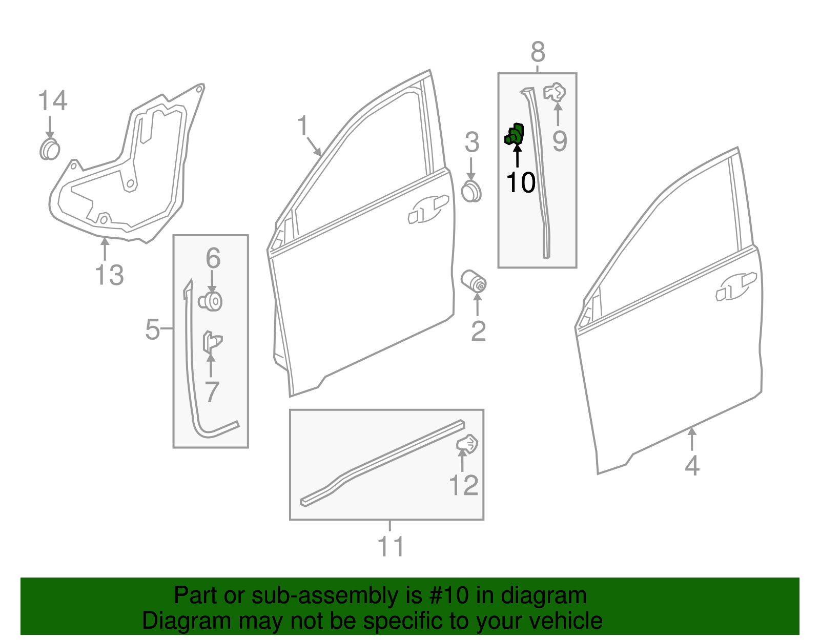 72311-S5S-003 - 2002-2022 Honda - Clip A Door Weatherstrip | Genuine ...