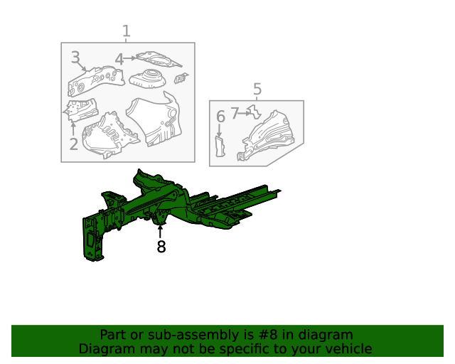 42526168 GM Passenger Side Front Compartment Front Lower Side Rail | GM ...