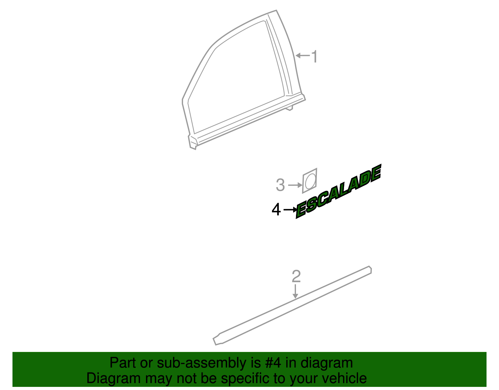 2002-2014 Cadillac Escalade Name Plate 15162148 | GM Parts Center