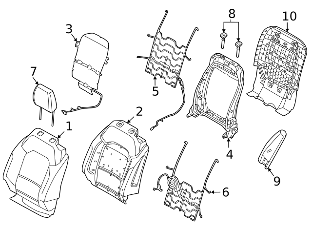 2021 Ford Bronco Headrest M2DZ-78611A08-CT | OEM Parts Online