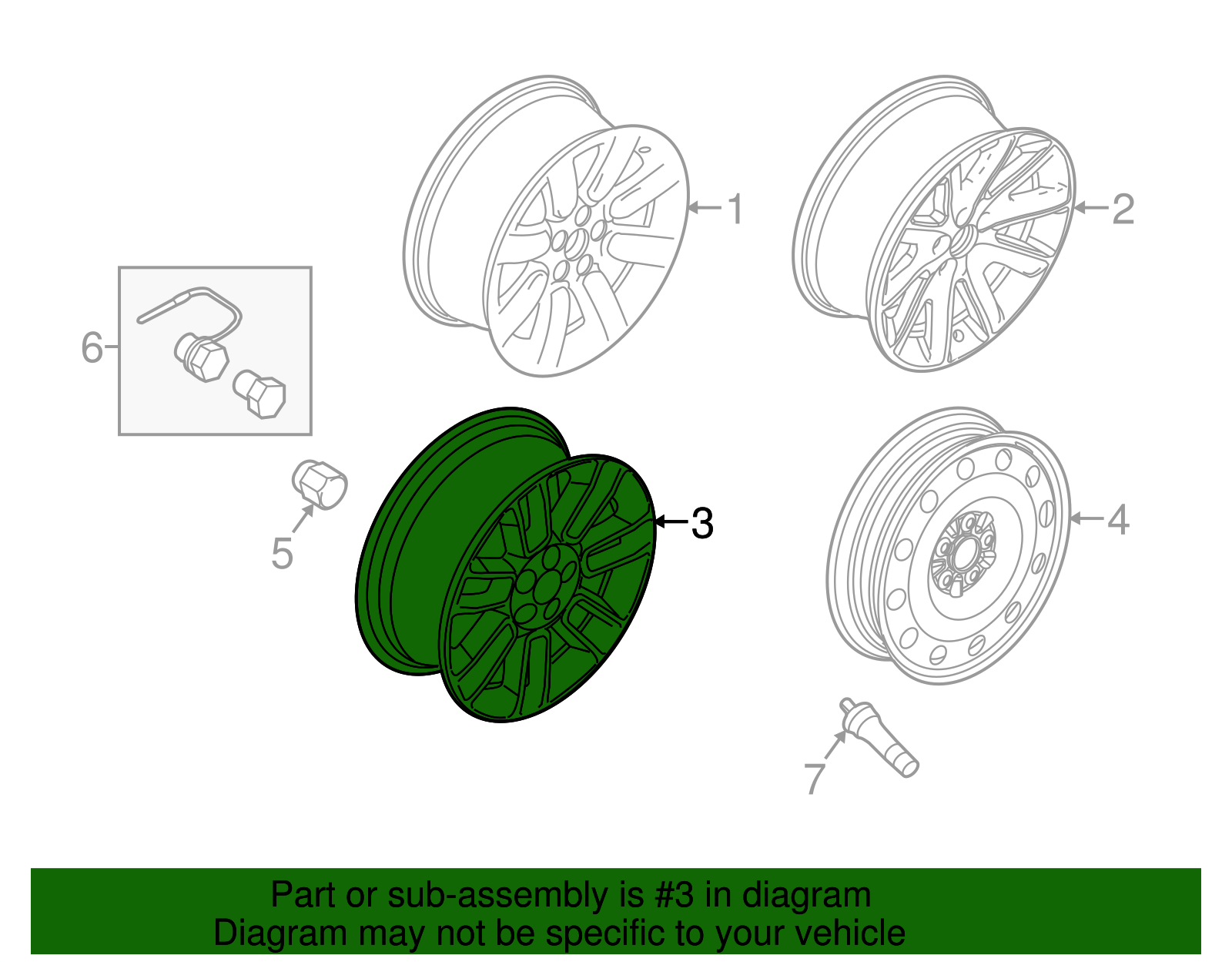 DA8Z-1007-A - 2013-2019 Ford Flex - Wheel, Alloy | My Ford Parts