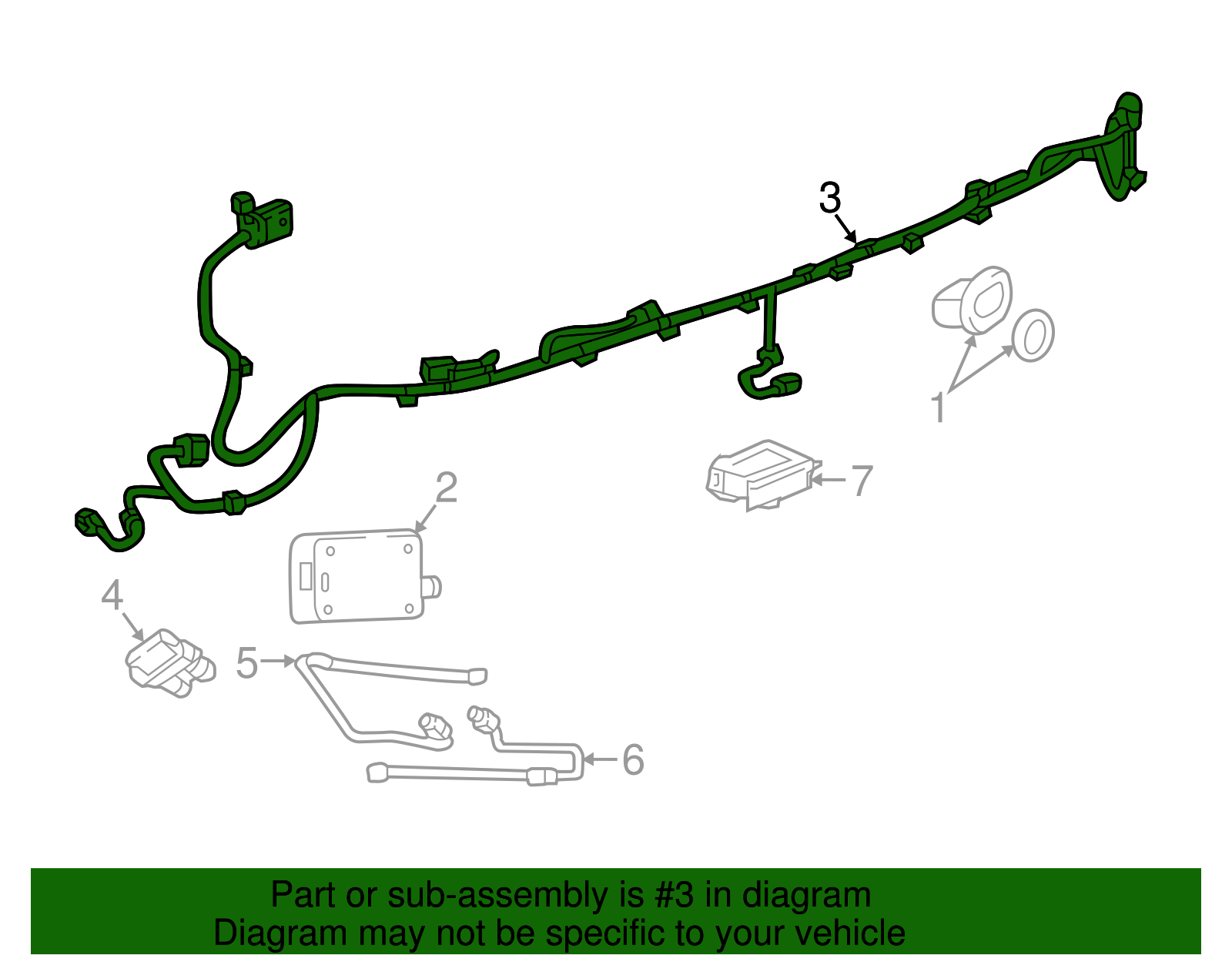 2018-2021 Chevrolet Traverse Rear Object Alarm Sensor Wiring Harness ...