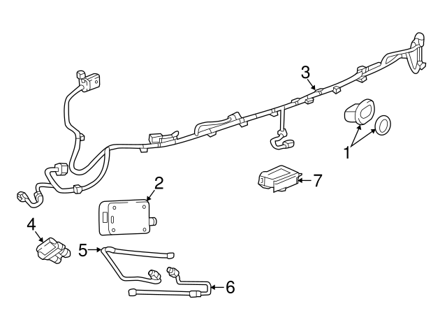 2018-2021 Chevrolet Traverse Rear Object Alarm Sensor Wiring Harness ...