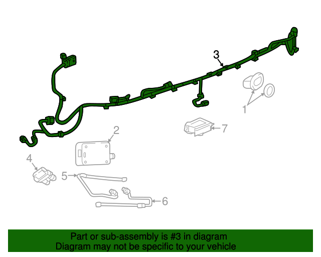 2018-2021 Chevrolet Traverse Rear Object Alarm Sensor Wiring Harness ...