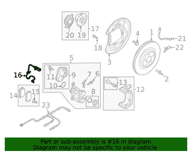 4M0-615-121-D - Disc Brake Pad Wear Sensor 2020-2024 Audi ...