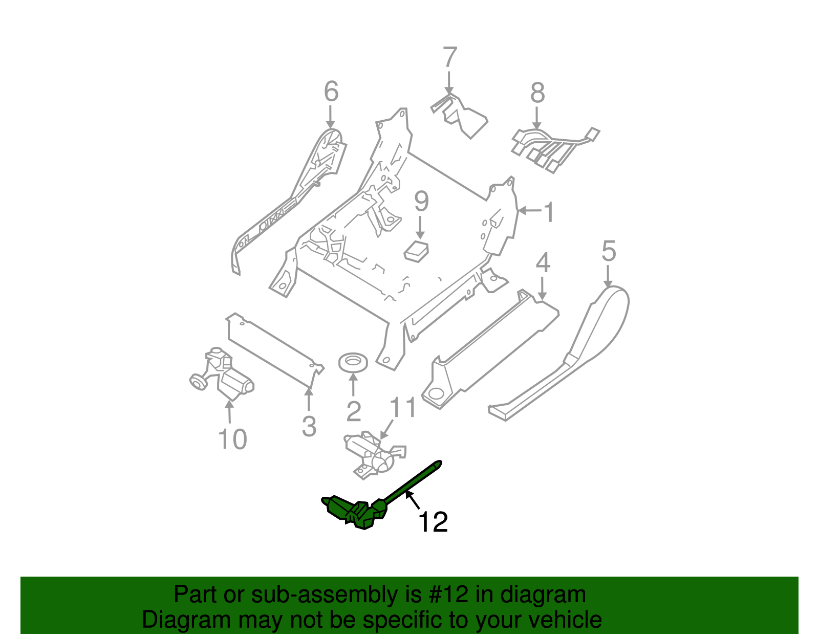 2004-2009 Nissan Driver Left Seat Adjuster Slide Motor Kit 87562-C990A ...