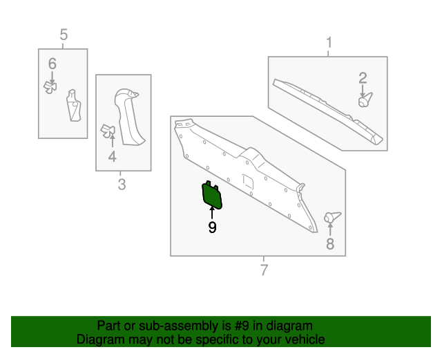 67848-60050-A0 - Liftgate Trim Cover Cap 2008-2011 Lexus LX570 ...