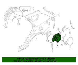 69513-4Z000 - Fuel Filler Housing 2013-2018 Hyundai Santa Fe Sport ...