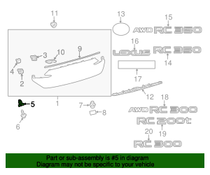 90189-06197 - Molding Assembly Grommet 2002-2023 Lexus ...
