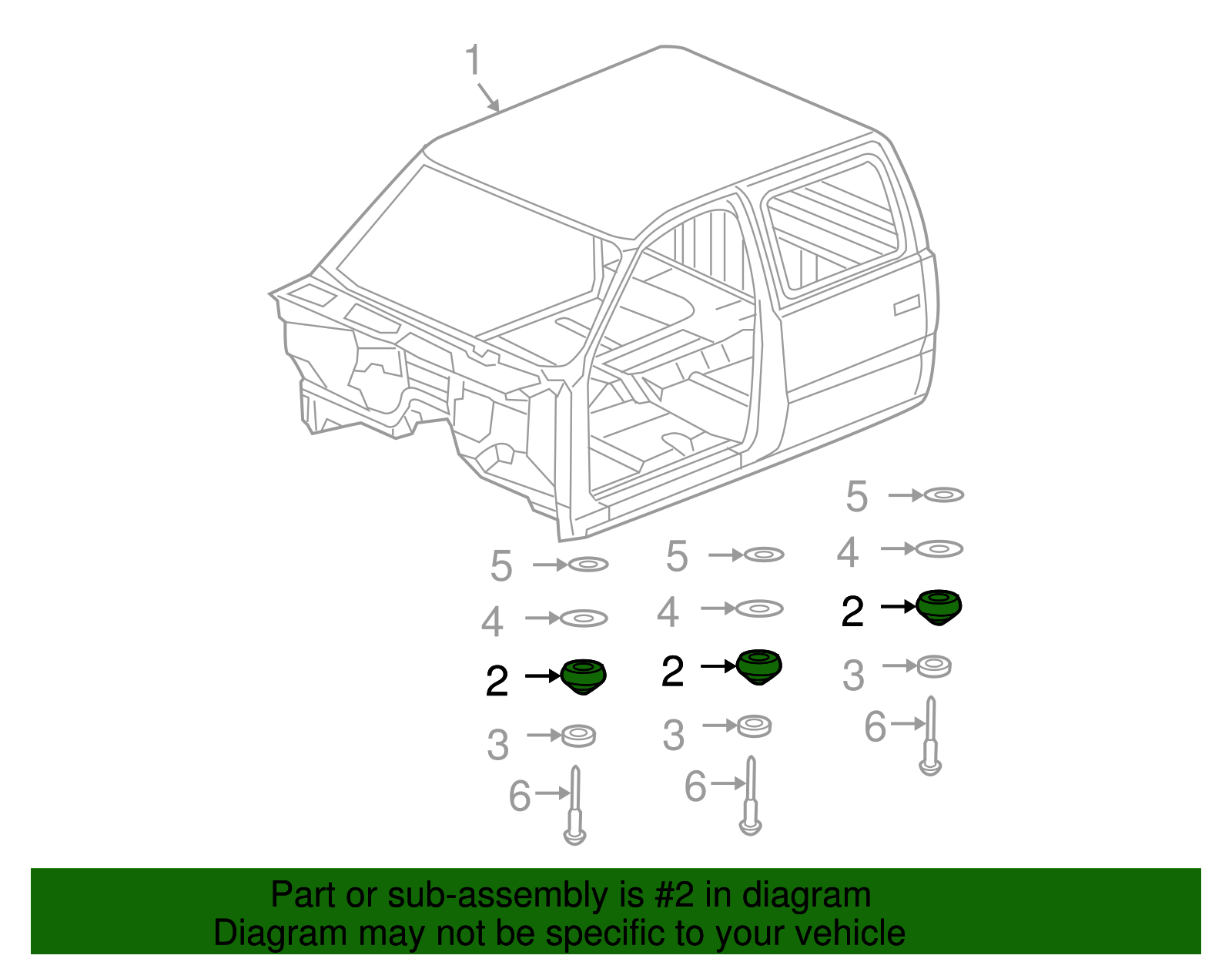 2001-2014 GM Orange Upper Body Mount Cushion 15201005 GM ...