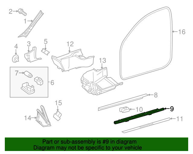 207-680-01-56 - Door Sill Plate Bracket 2012-2017 Mercedes-Benz ...