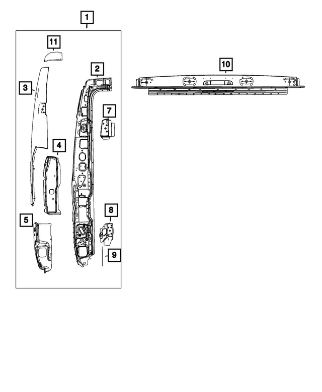 2016-2025 Ram Rear Closure Panel Reinforcement, Left 68134360AA | Mopar ...