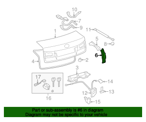 Lexus OEM Deck Lid Finish Panel Part# 64439-53020 | OEM Vehicle Parts
