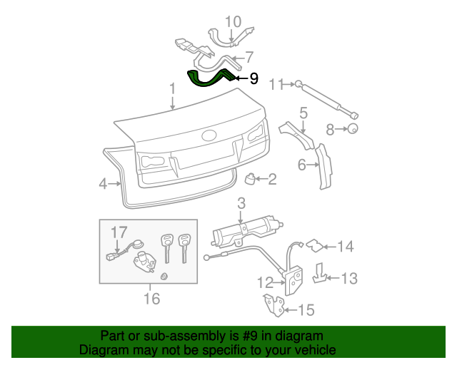 64571-53020-C1 - Hinge Cover 2006-2014 Lexus | AutoNationParts.com