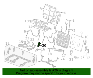 2021-2024 GM Jet Black 3rd Row Driver Side Seat Hinge Finish Inner ...