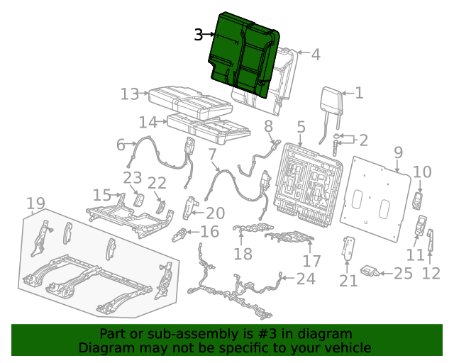 2022-2023 GM Seat Back Cover 85147667 | GMPartsDirect.com